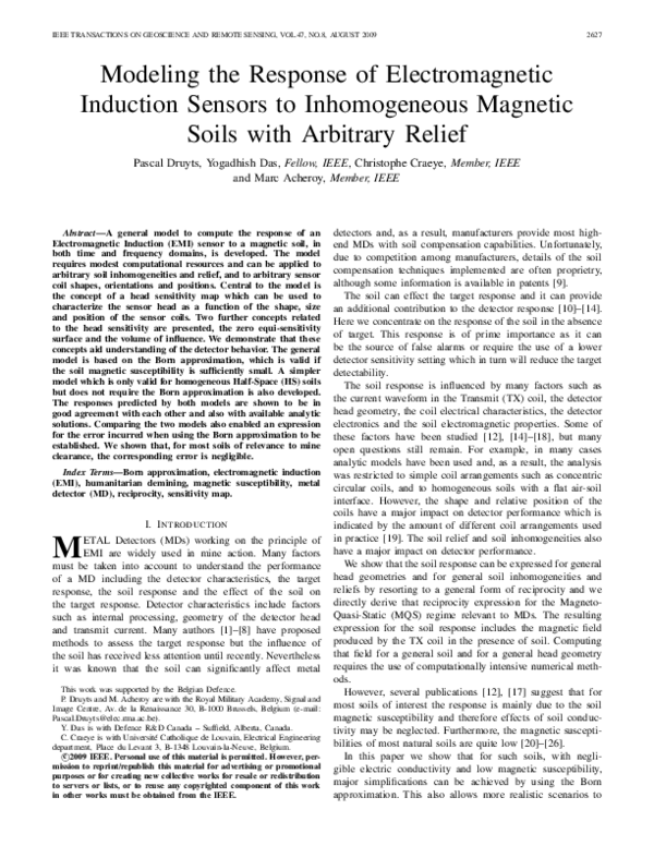 (PDF) Modeling the Response of Electromagnetic Induction Sensors to Inhomogeneous Magnetic Soils ...