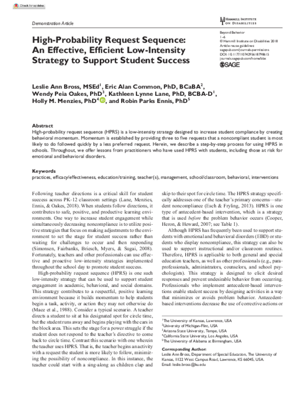 (PDF) High-Probability Request Sequence: An Effective, Efficient Low ...