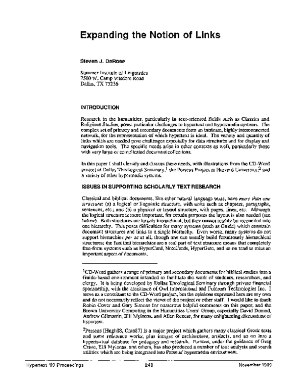 (PDF) Expanding the notion of links