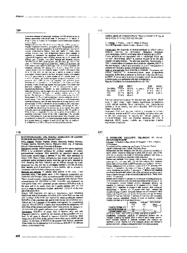 (PDF) Is endoscopic palliative treatment of hilar metastases worth?