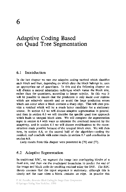 (PDF) Adaptive Coding Based on Quad Tree Segmentation