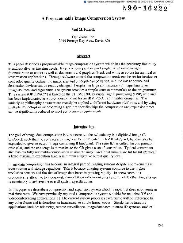 (PDF) A programmable image compression system