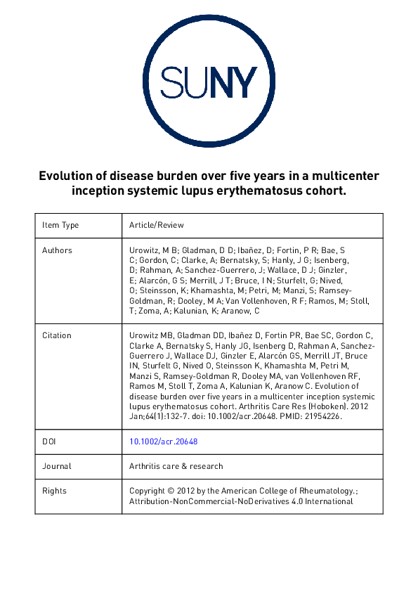(PDF) Evolution of disease burden over five years in a multicenter ...