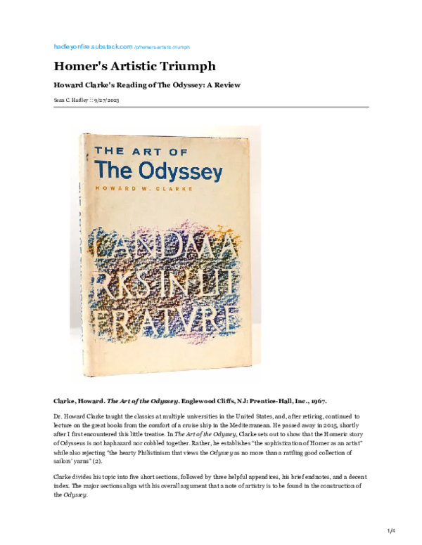 (PDF) The Art of the Odyssey, Howard W. Clarke