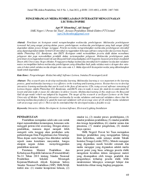 (PDF) Pengembangan Media Pembelajaran Interaktif Menggunakan Lectora Inspire Pada Mata Pelajaran ...