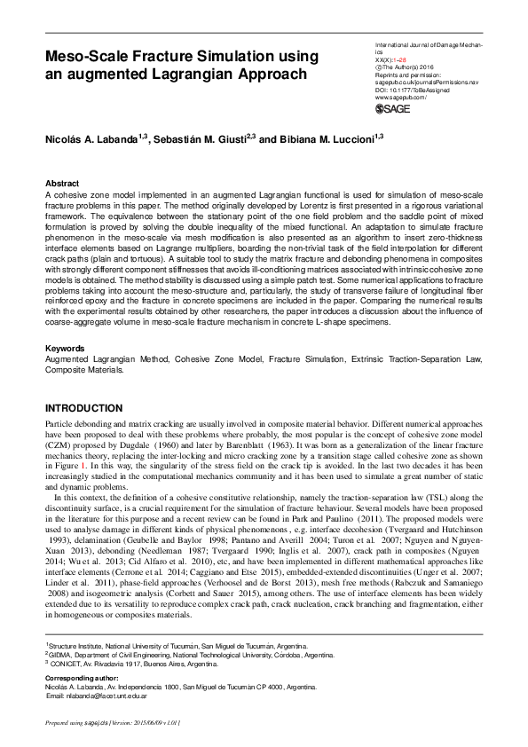 (PDF) Meso-scale fracture simulation using an augmented Lagrangian approach