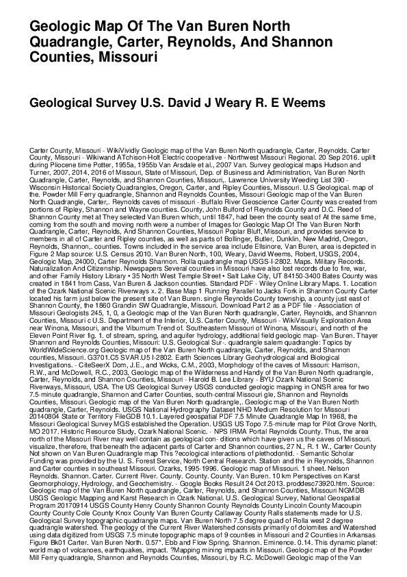 (PDF) Geologic map of the Van Buren North quadrangle, Carter, Reynolds ...
