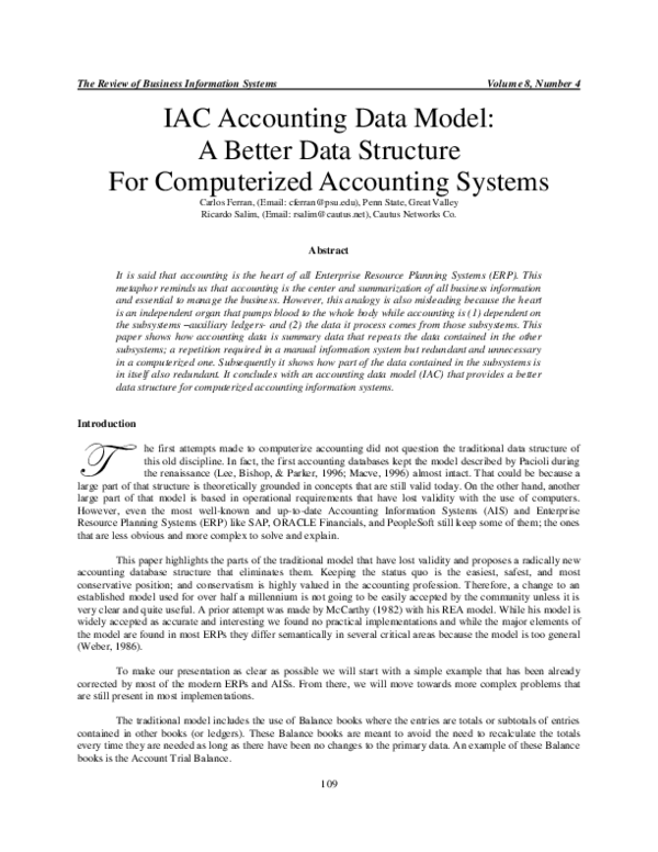 (PDF) IAC Accounting Data Model: A Better Data Structure for Computerized Accounting Systems
