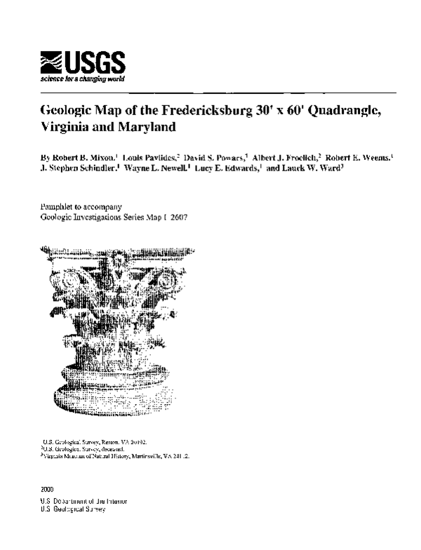 (PDF) Geologic map of the Fredericksburg 30' x 60' quadrangle, Virginia ...