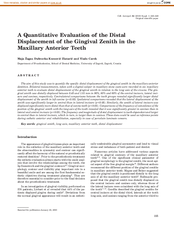 (PDF) A quantitative evaluation of the distal displacement of the ...
