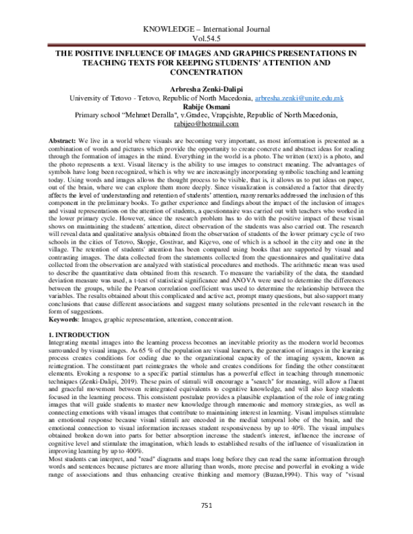 (PDF) The Positive Influence of Images and Graphics Presentations in ...