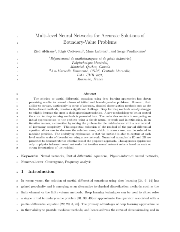 Pdf Multi Level Neural Networks For Accurate Solutions Of Boundary Value Problems