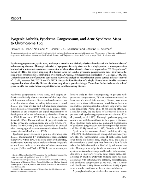 (PDF) Pyogenic Arthritis, Pyoderma Gangrenosum, and Acne Syndrome Maps ...