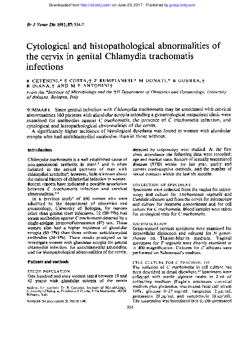 (PDF) Cytological and histopathological abnormalities of the cervix in ...