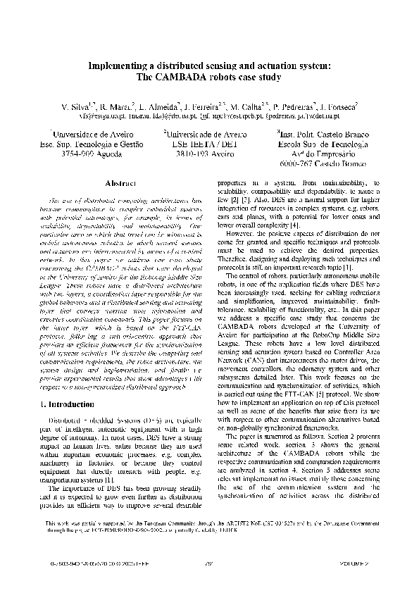 (PDF) Implementing a distributed sensing and actuation system: The CAMBADA robots case study ...