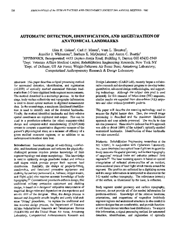 (PDF) Automatic detection, identification, and registration of anatomical landmarks from 3-D ...