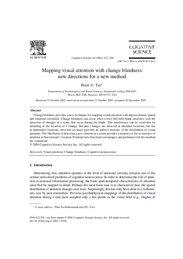 (PDF) Mapping visual attention with change blindness: new directions ...