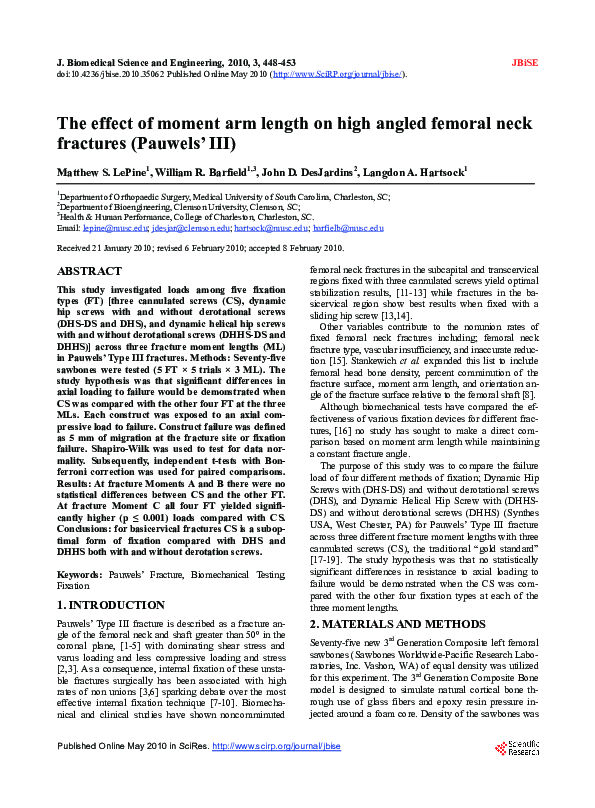 (PDF) The effect of moment arm length on high angled femoral neck ...