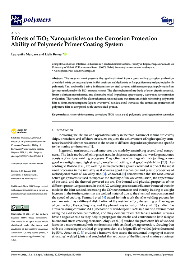 (PDF) Effects of TiO2 Nanoparticles on the Corrosion Protection Ability ...