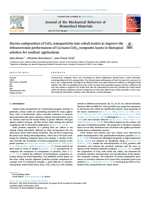 (PDF) Electro-codeposition of CeO2 nanoparticles into cobalt matrix to ...