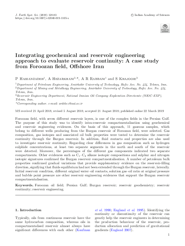 (PDF) Integrating geochemical and reservoir engineering approach to evaluate reservoir ...