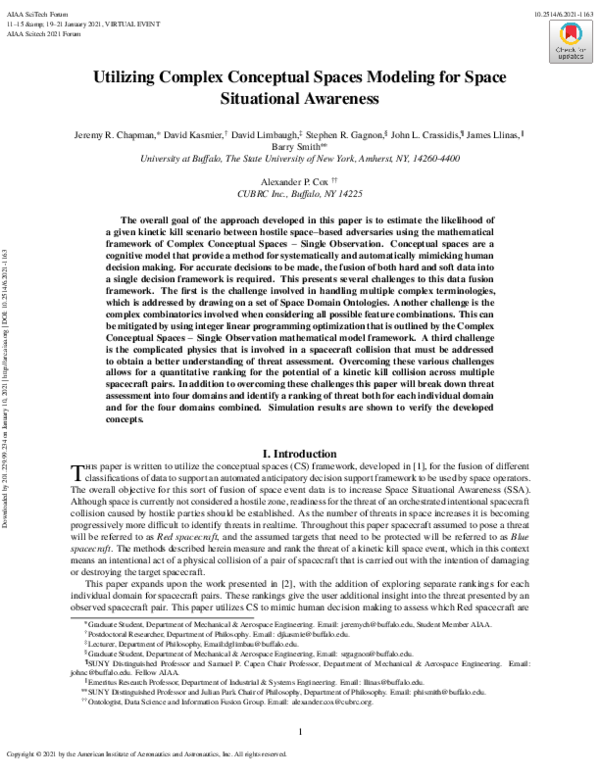 (PDF) Utilizing Complex Conceptual Spaces Modeling for Space Situational Awareness | Alexander ...