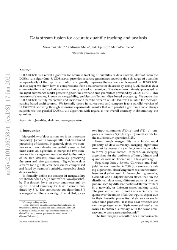 (PDF) Data stream fusion for accurate quantile tracking and analysis