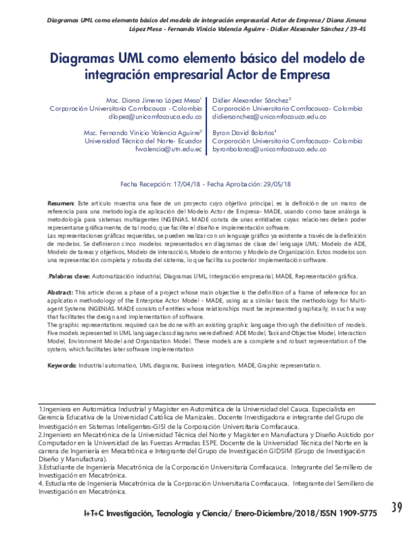 (PDF) Diagramas UML como elemento básico del modelo de integración ...