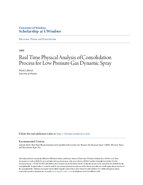 (PDF) Real Time Physical Analysis of Consolidation Process for Low ...