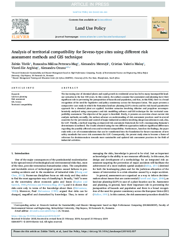 (PDF) Analysis of territorial compatibility for Seveso-type sites using ...