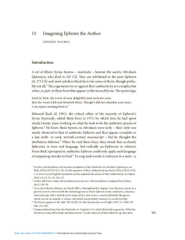 (PDF) Imagining Ephrem the Author