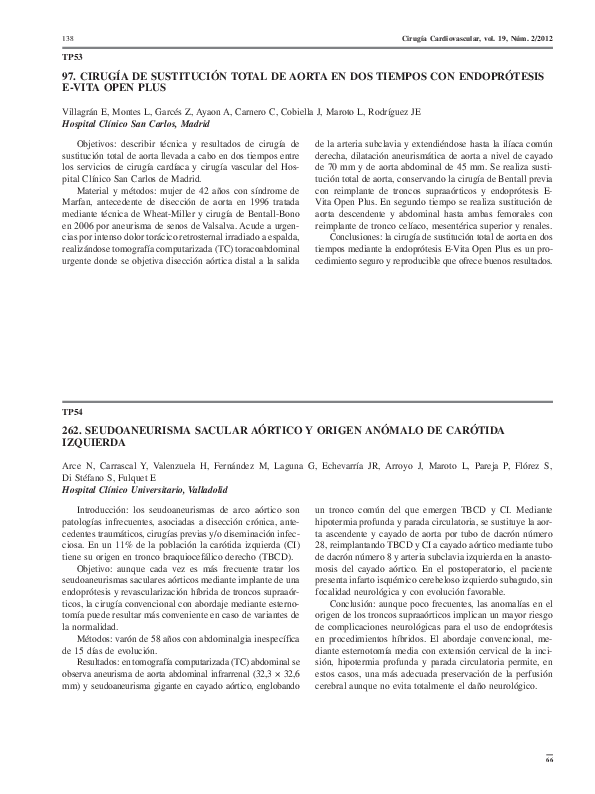 (PDF) 262. Seudoaneurisma Sacular Aórtico y Origen Anómalo de Carótida ...