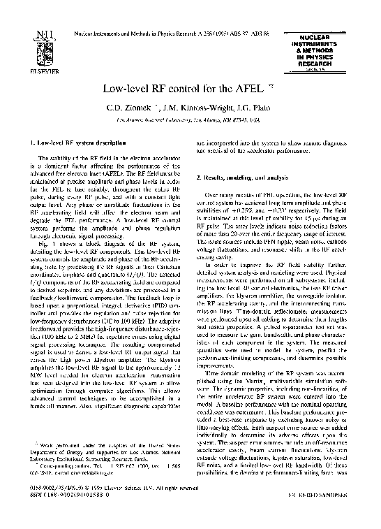 (PDF) Low-level RF control for the AFEL | john plato - Academia.edu