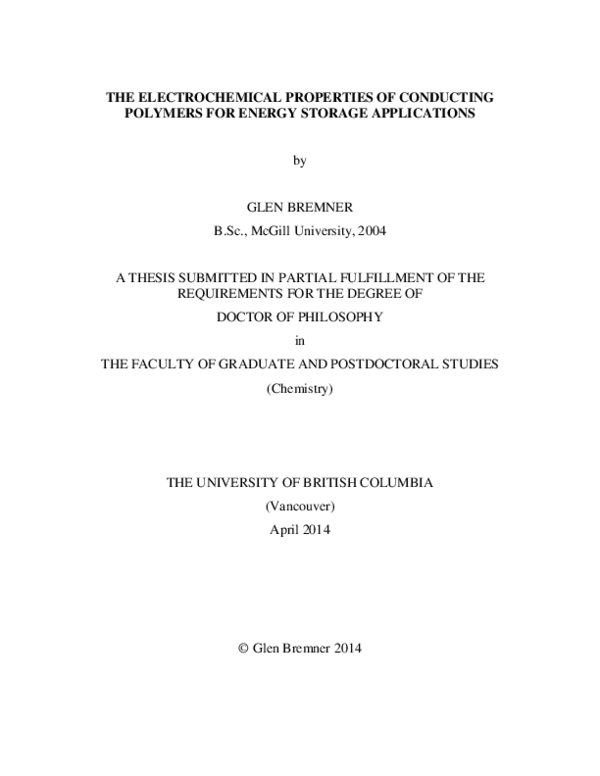 (PDF) The electrochemical properties of conducting polymers for energy ...