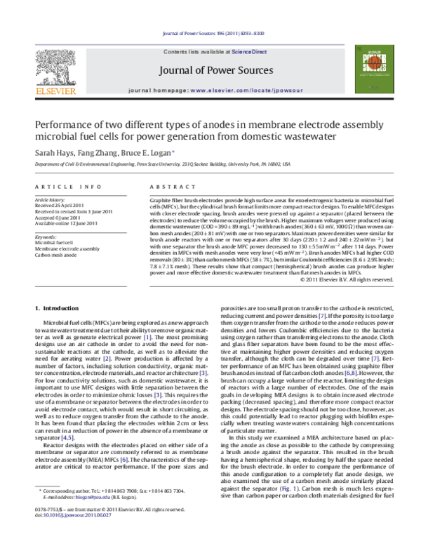 (PDF) Performance of two different types of anodes in membrane ...