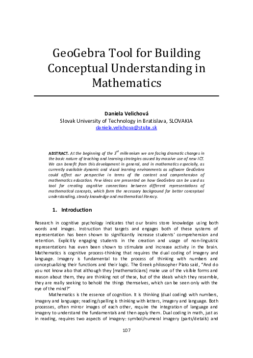 (PDF) GeoGebra Tool for Building Conceptual Understanding in Mathematics