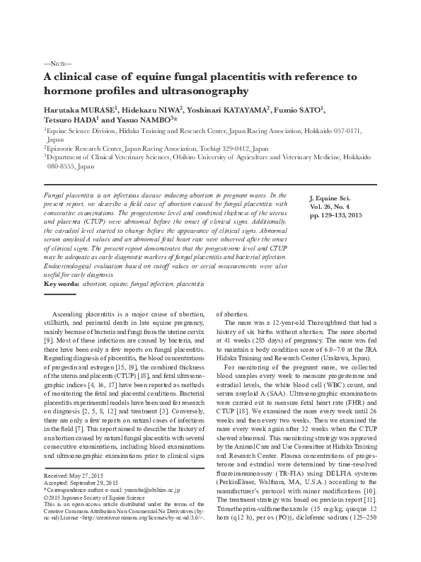 (PDF) A clinical case of equine fungal placentitis with reference to ...