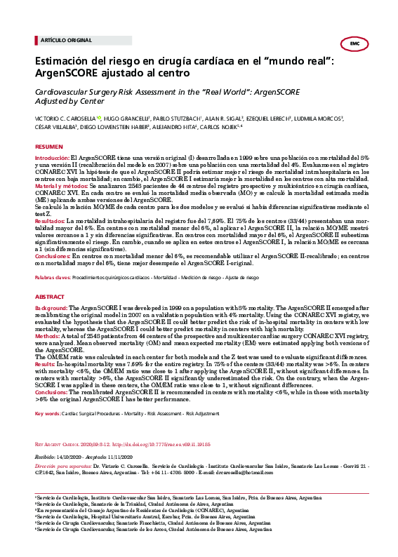 (PDF) Cardiovascular Surgery Risk Assessment in the “Real World ...