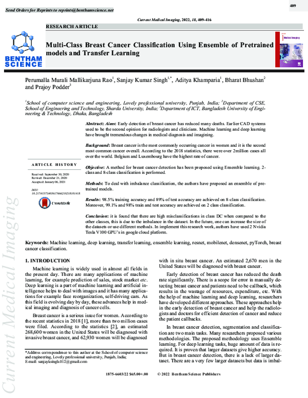 (PDF) Multi-Class Breast Cancer Classification Using Ensemble of ...