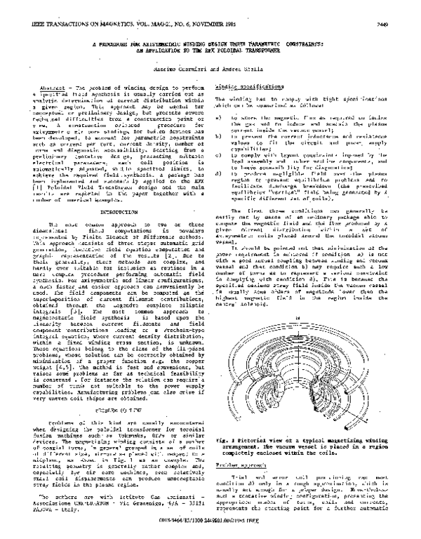 (PDF) A procedure for axisymmetric winding design under parametric constraints: An application ...