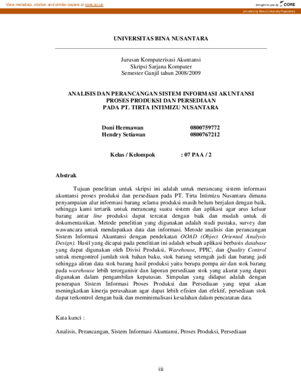(PDF) Analisis Dan Perancangan Sistem Informasi Akuntansi Proses ...
