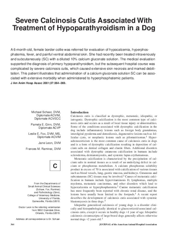 (PDF) Severe calcinosis cutis associated with treatment of ...