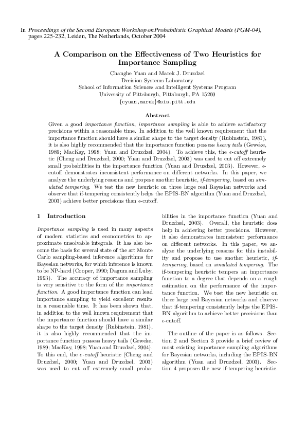 (PDF) A Comparison on the Effectiveness of Two Heuristics for Importance Sampling