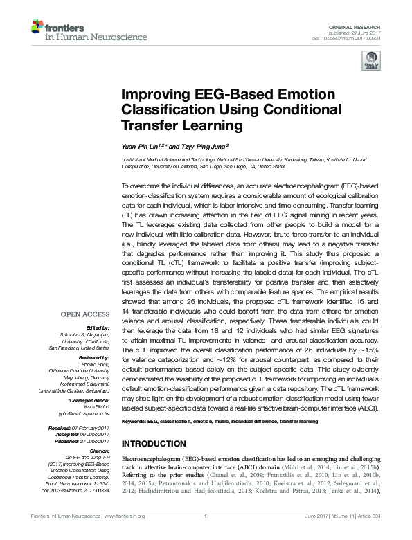 (PDF) Improving EEG-Based Emotion Classification Using Conditional ... (PDF) Improving EEG-Based Emotion Classification Using Conditional ...