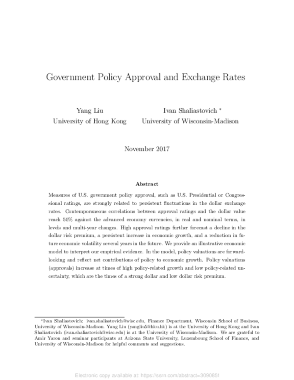 (PDF) Government policy approval and exchange rates