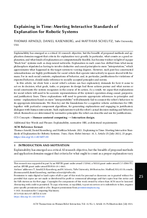 (PDF) Explaining in Time