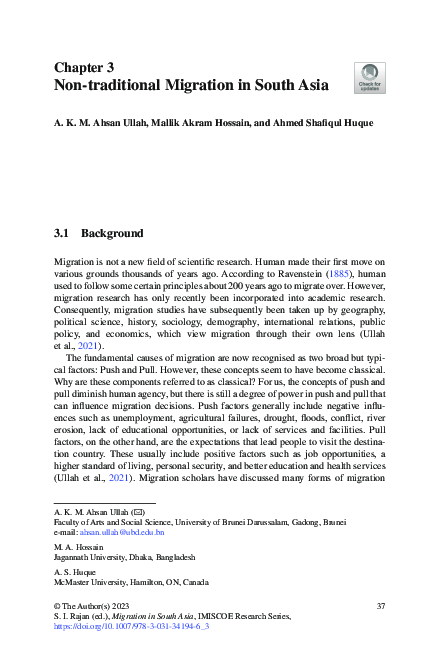 (PDF) Non-traditional Migration in South Asia