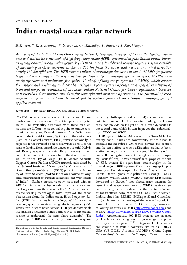 (PDF) Indian Coastal Ocean Radar Network