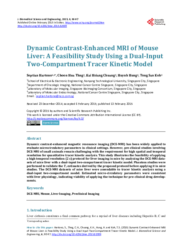 (PDF) Dynamic Contrast-Enhanced MRI of Mouse Liver: A Feasibility Study Using a Dual-Input Two ...