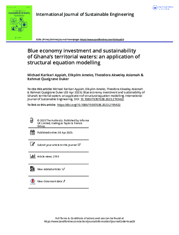 (PDF) Blue economy investment and sustainability of Ghana’s territorial waters: an application ...